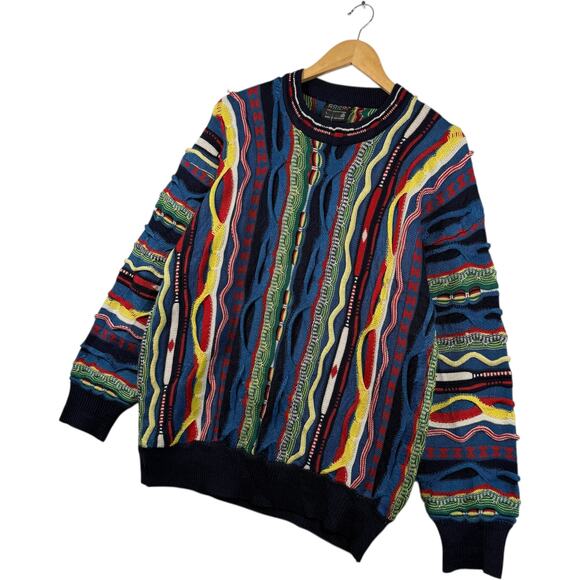 COOGI | Sweaters | Vintage Coogi 3d Knit Striped Textured Sweater L | Poshmark